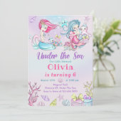 Under The Sea Magic Mermaid Birthday Party Invitation | Zazzle