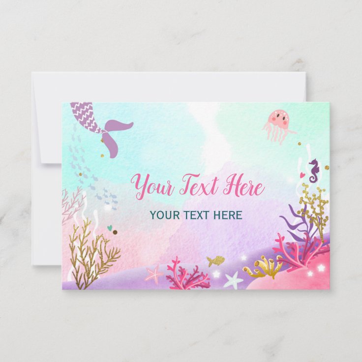Under the Sea Mermaid Baby Shower Insert Card RSVP | Zazzle