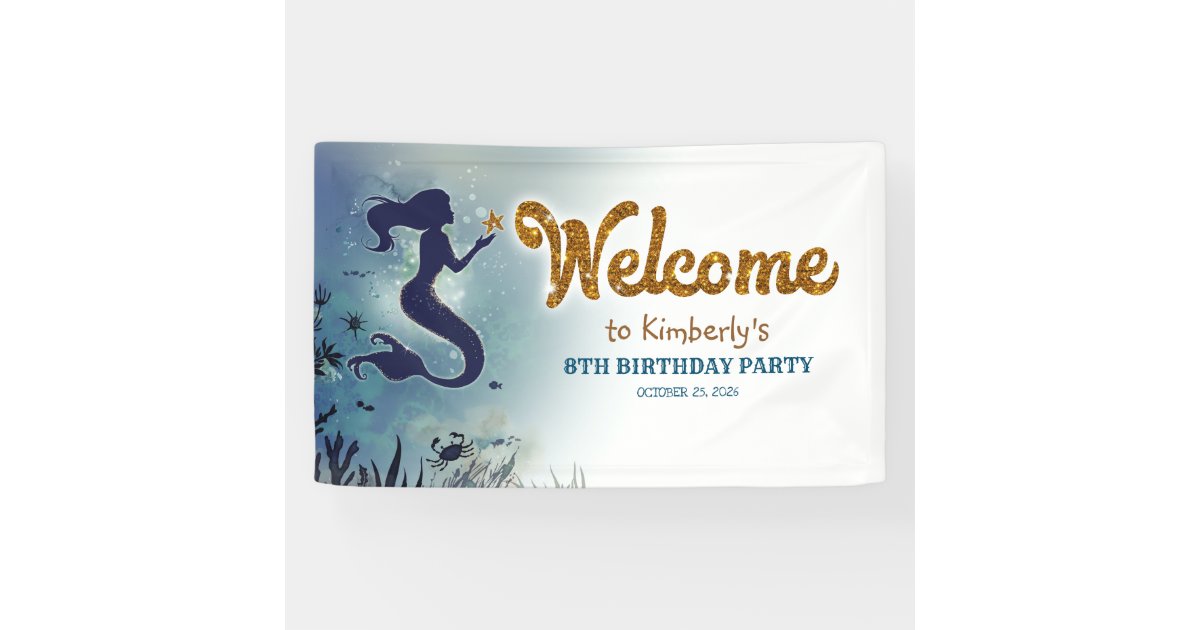 Under the Sea Mermaid Party Welcome Banner | Zazzle