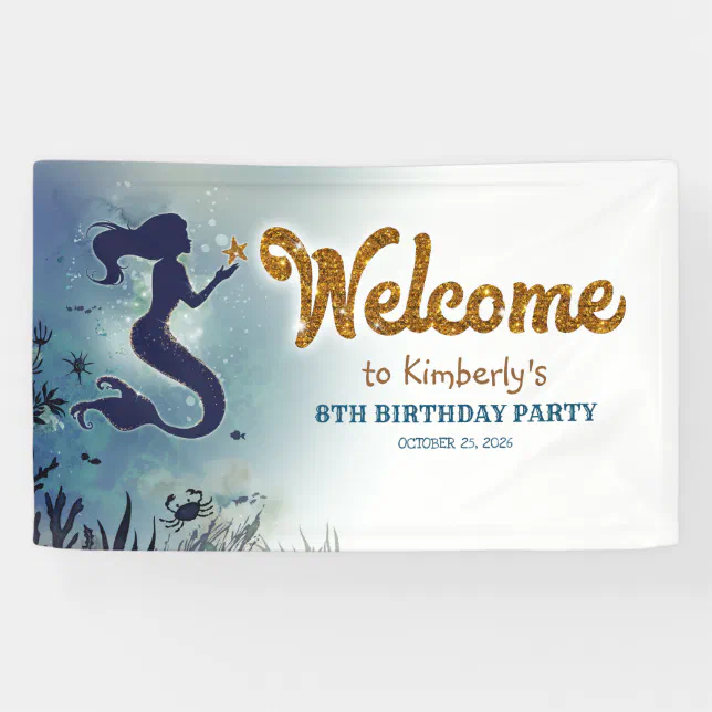 Under the Sea Mermaid Party Welcome Banner | Zazzle