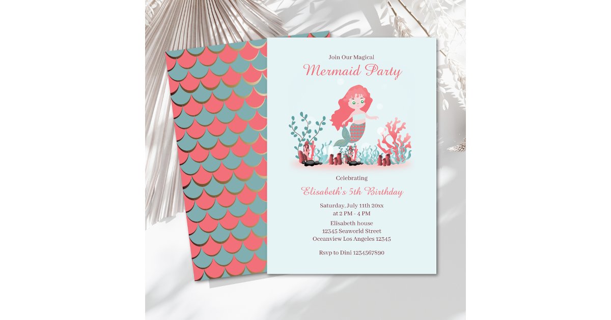 Under the Sea Mermaid Princes Birthday Invitation | Zazzle