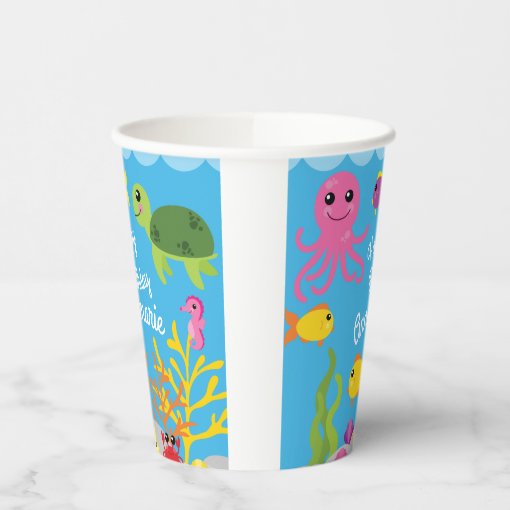 Under the Sea Ocean Animals Birthday Party Paper Cups | Zazzle