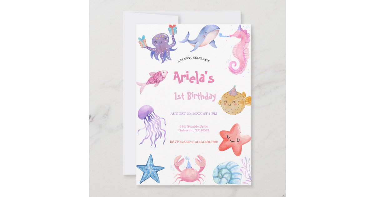 Under the Sea Ocean Animals Invitation | Zazzle