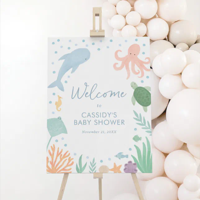 Under the Sea Ocean Baby Shower Welcome Sign | Zazzle