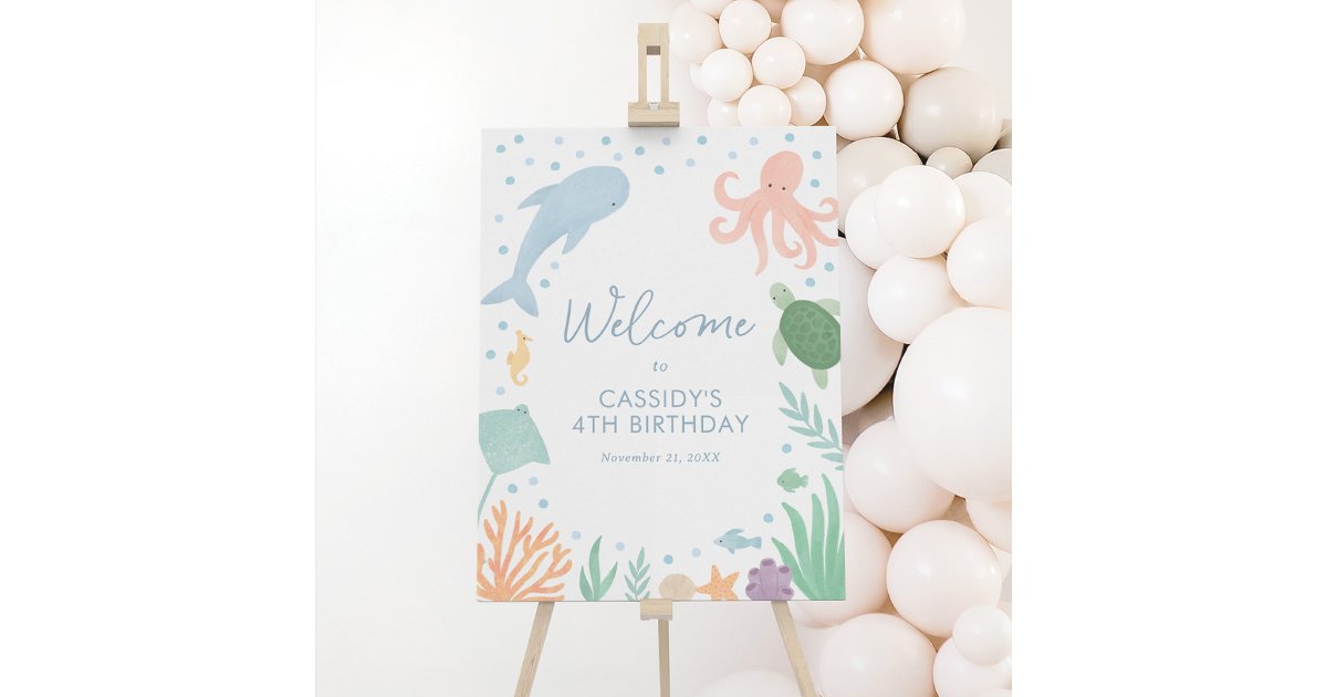 Under the Sea Ocean Birthday Party Welcome Sign | Zazzle
