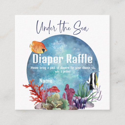 Under the Sea Ocean Diaper Raffle Game Baby Shower Enclosure Card | Zazzle
