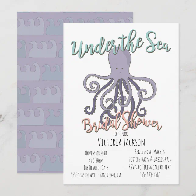Under the Sea Octopus Bridal Shower Invitation | Zazzle