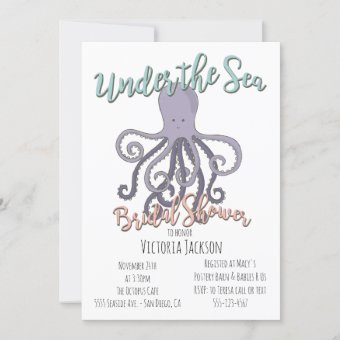 Under the Sea Octopus Bridal Shower Invitation | Zazzle