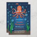 Under the Sea Orange Octopus Birthday Invitations | Zazzle