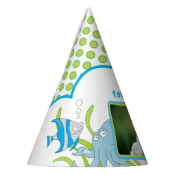 Under the Sea Personalized 1st Birthday Photo Party Hat | Zazzle