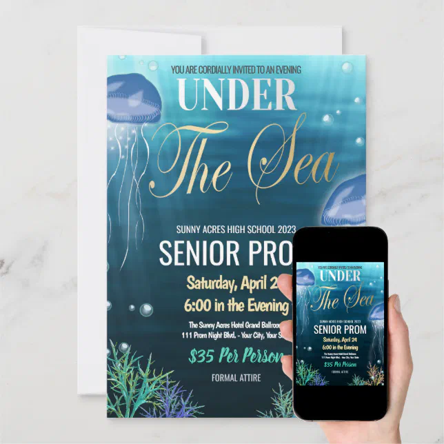 Under the Sea Prom High School Dance Invitation | Zazzle