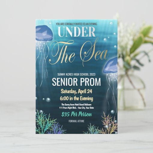 Under the Sea Prom High School Dance Invitation | Zazzle