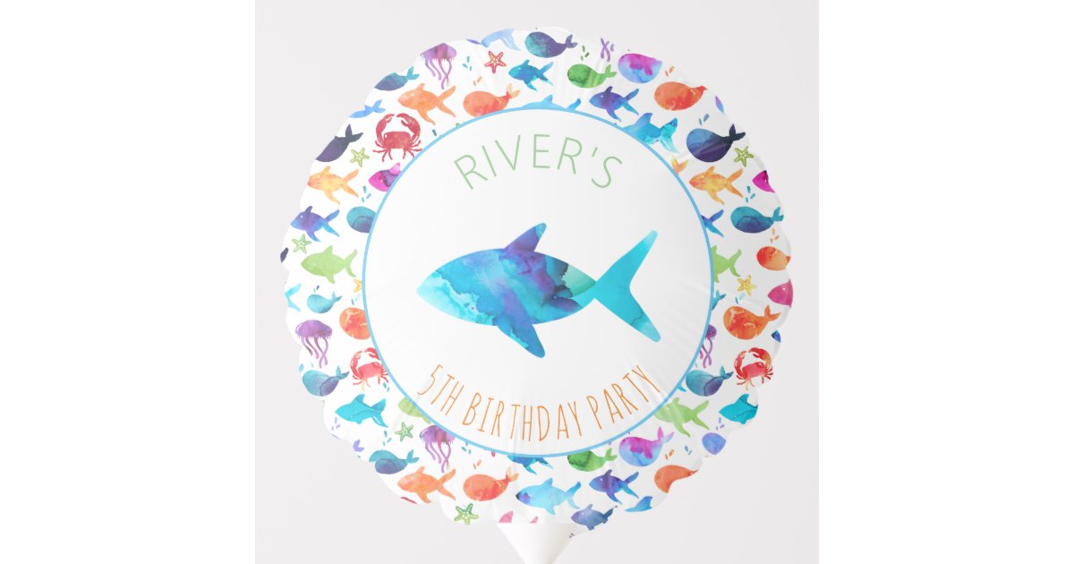 Under The Sea Rainbow Fish Birthday Baby Shower Balloon | Zazzle