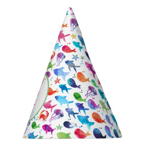 Under The Sea Rainbow Fish Birthday Baby Shower Party Hat | Zazzle