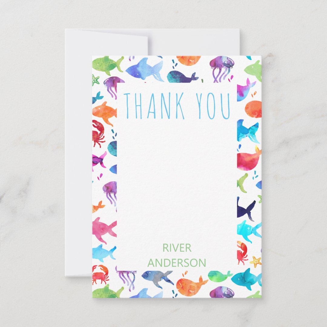Under The Sea Rainbow Fish Thank You | Zazzle