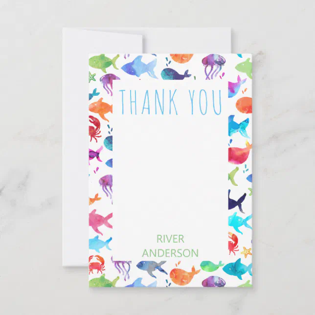 Under The Sea Rainbow Fish Thank You | Zazzle