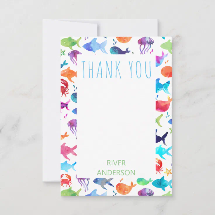 Under The Sea Rainbow Fish Thank You | Zazzle