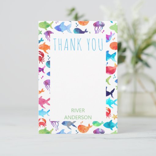 Under The Sea Rainbow Fish Thank You | Zazzle