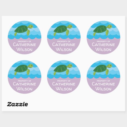 Under The Sea School Name Labels | Editable Color | Zazzle