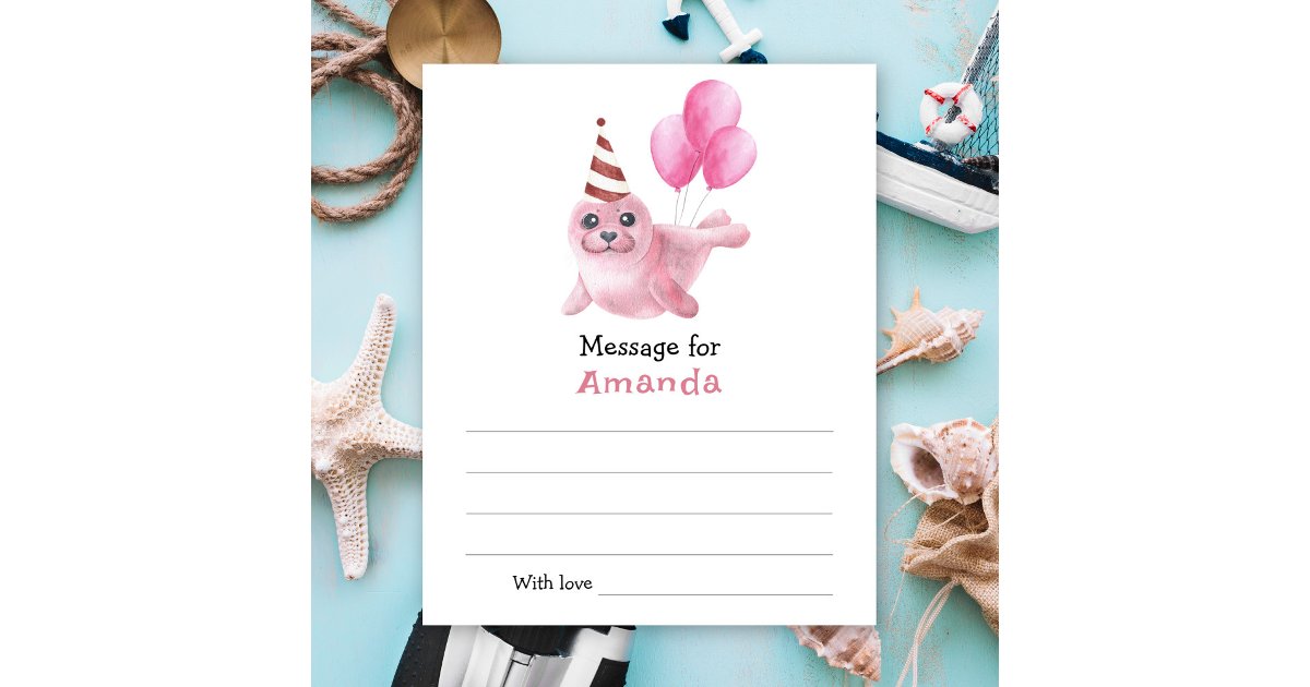 Under the sea Seal Birthday time capsule message | Zazzle