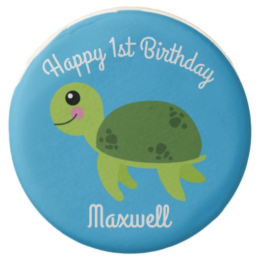 Under the Sea Turtle 1st Birthday Oreo Cookies | Zazzle