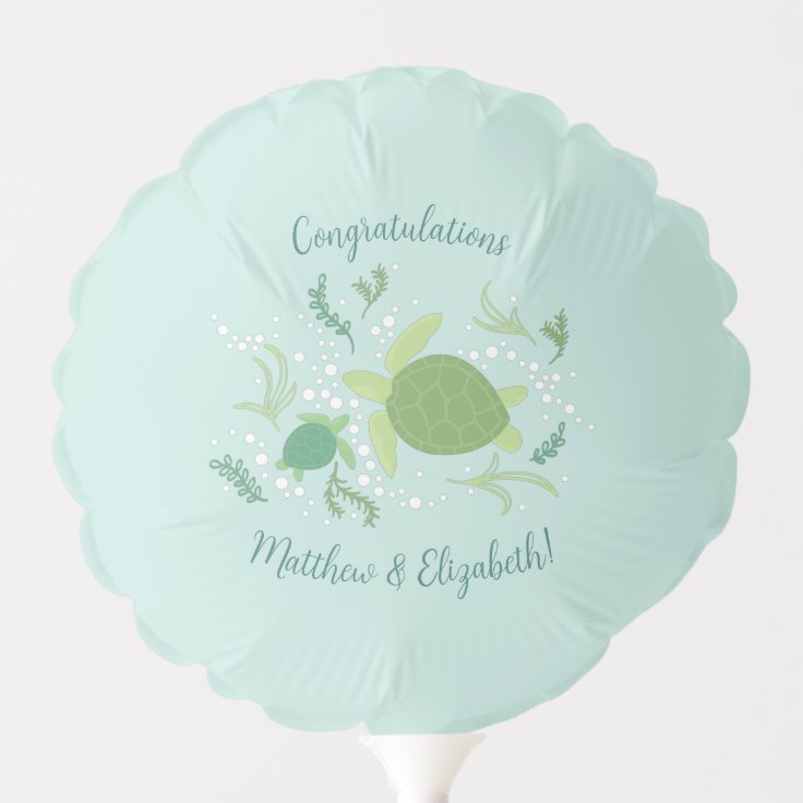 Under the Sea Turtles Baby Shower Balloon | Zazzle