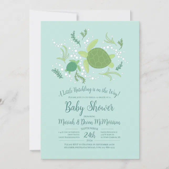 Under the Sea Turtles Baby Shower Invitation | Zazzle