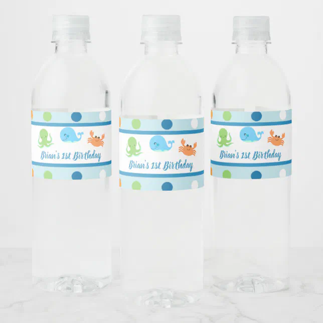 Under The Sea/ Whale Water Label | Zazzle