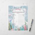 Under-the-Sea 'Word Scramble' Baby Shower Game | Zazzle