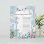 Under-the-Sea 'Word Scramble' Baby Shower Game | Zazzle