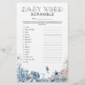 Under the Sea 'Word Scramble' Game Baby Shower | Zazzle