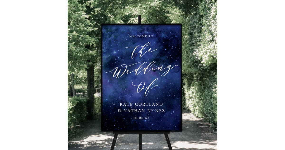 Under The Stars Astronomy Space Wedding Welcome Poster | Zazzle