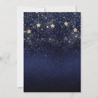 Under The Stars Starry Night Gold Blue Prom Party Invitation | Zazzle