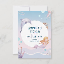 Under the Water Themed Kid's Birthday RSVP Card | Zazzle