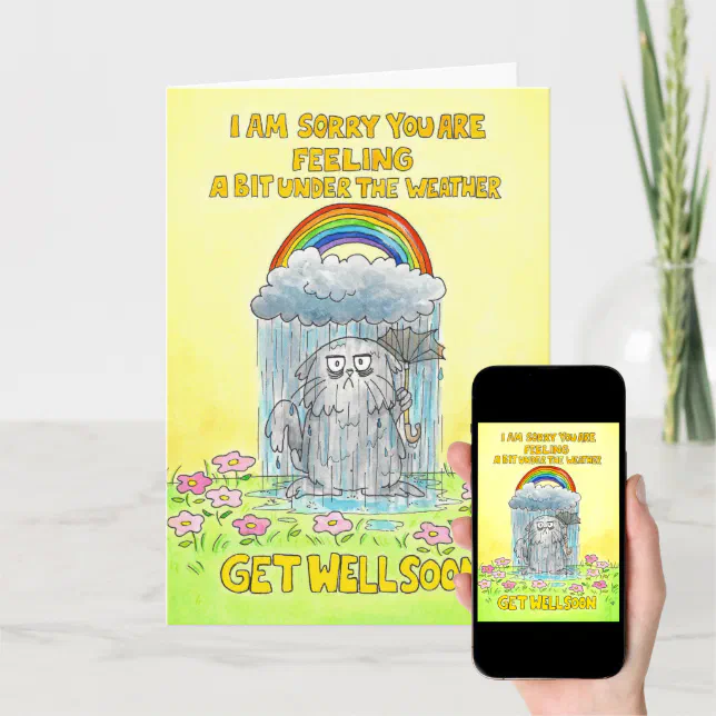 Under the Weather - Get well soon greeting Card | Zazzle