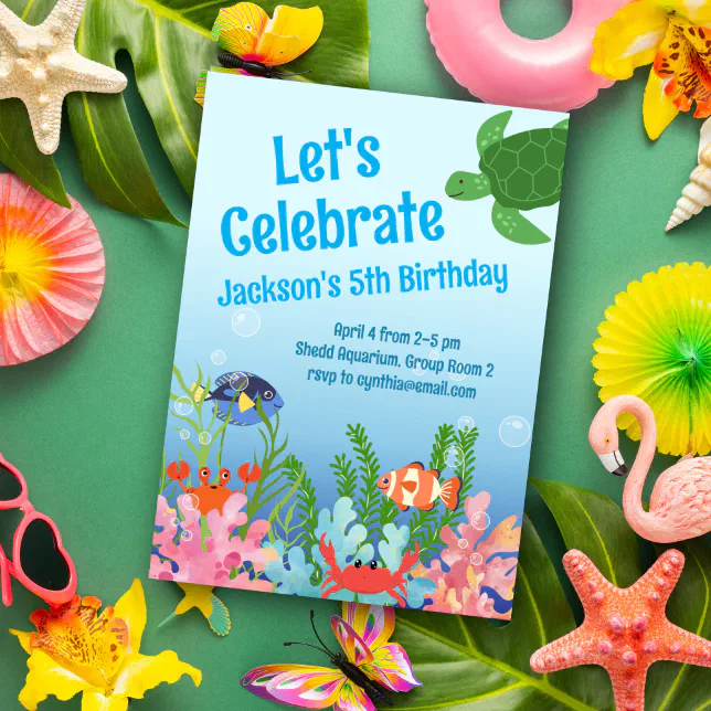 Undersea Aquarium Birthday Invitation | Zazzle