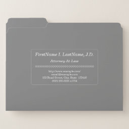 Understated Attorney-At-Law File Folders | Zazzle