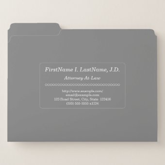 Understated Attorney-At-Law File Folders | Zazzle