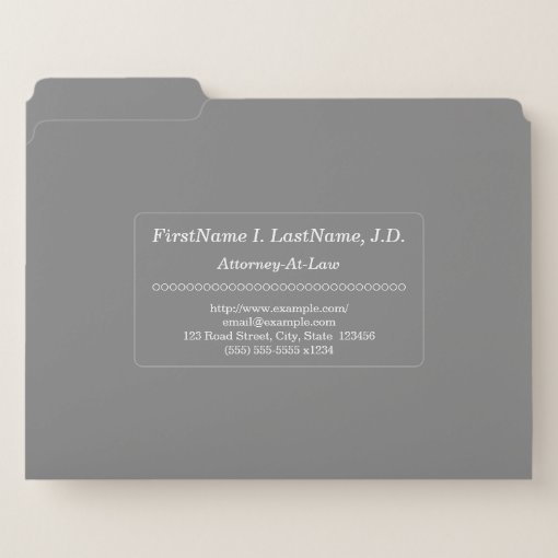 Understated Attorney-At-Law File Folders | Zazzle