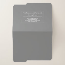 Understated Attorney-At-Law File Folders | Zazzle