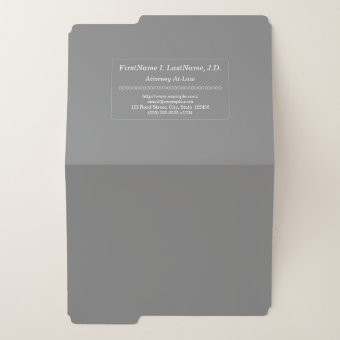 Understated Attorney-At-Law File Folders | Zazzle