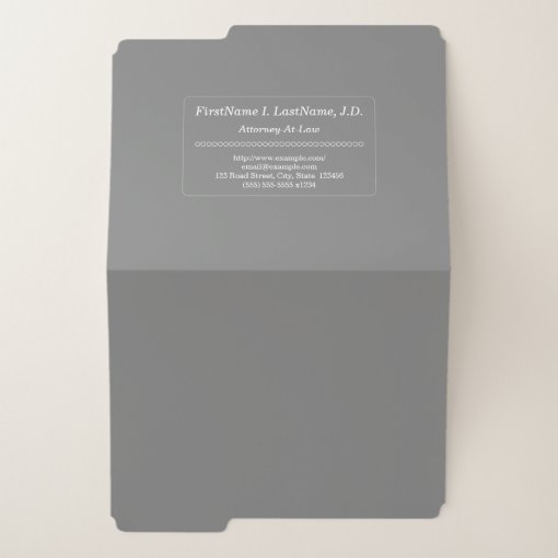 Understated Attorney-At-Law File Folders | Zazzle