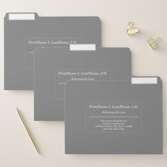 Understated Attorney-At-Law File Folders | Zazzle.com