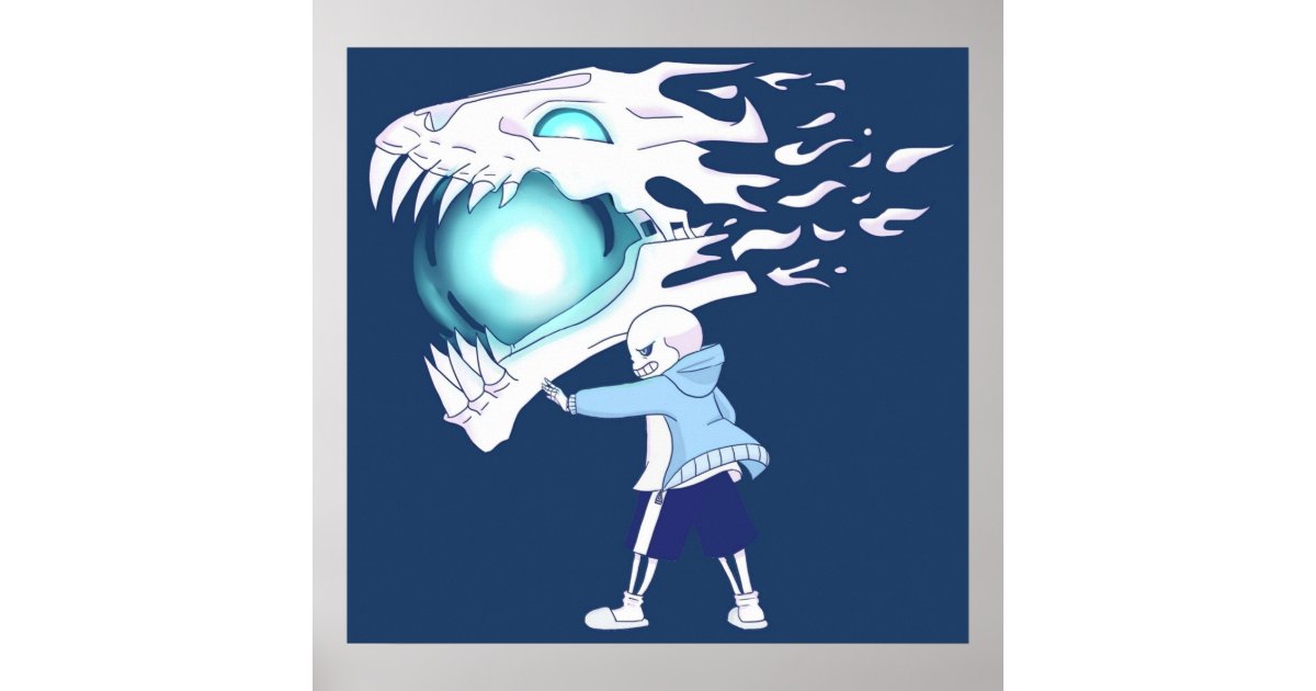 Undertale Sans and Gasterblaster Poster | Zazzle