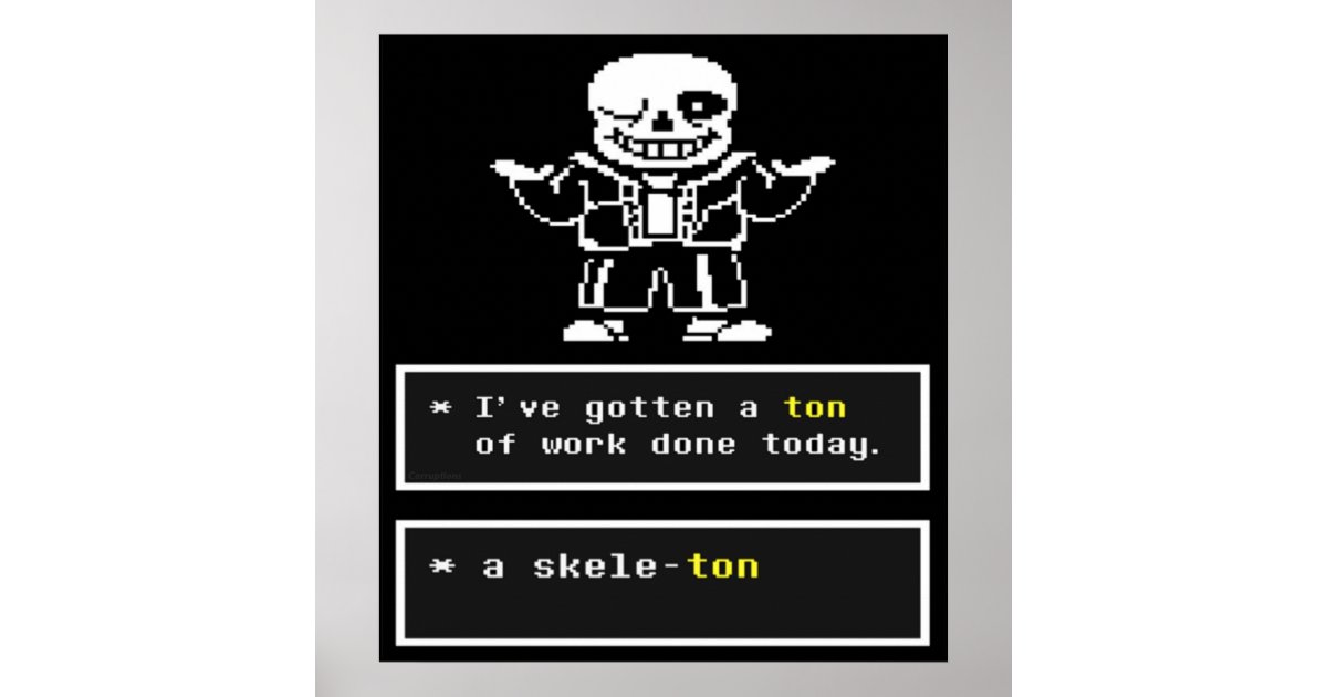 Undertale - Sans Skeleton - Undertale Poster | Zazzle