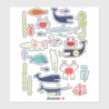 Underwater Aquatic Animal Sticker | Zazzle