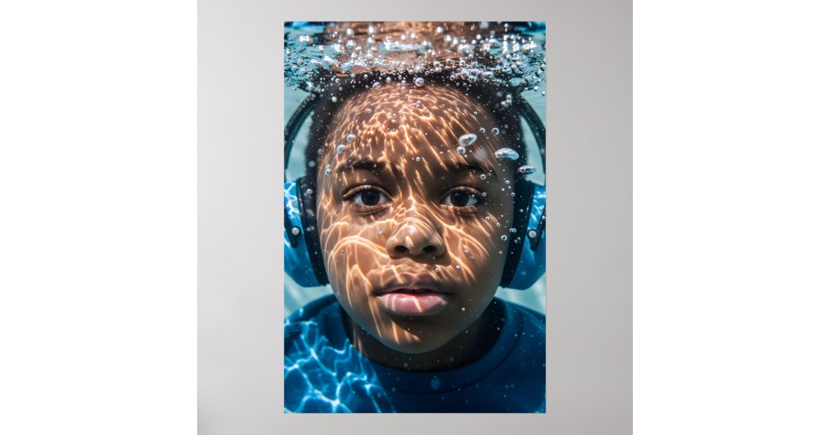 Underwater Autistic Boy Sensory Journey Awareness Poster | Zazzle