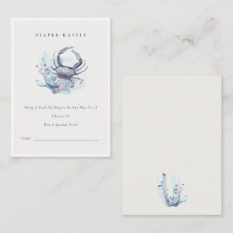 Underwater Crab Coral Diaper Raffle Baby Shower Enclosure Card | Zazzle