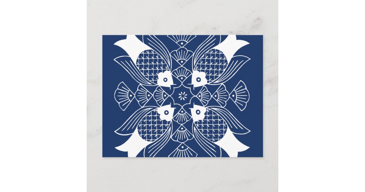 Underwater Fish Design with Blue Background Postcard | Zazzle