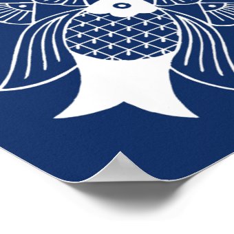 Underwater Fish Design with Blue Background Poster | Zazzle